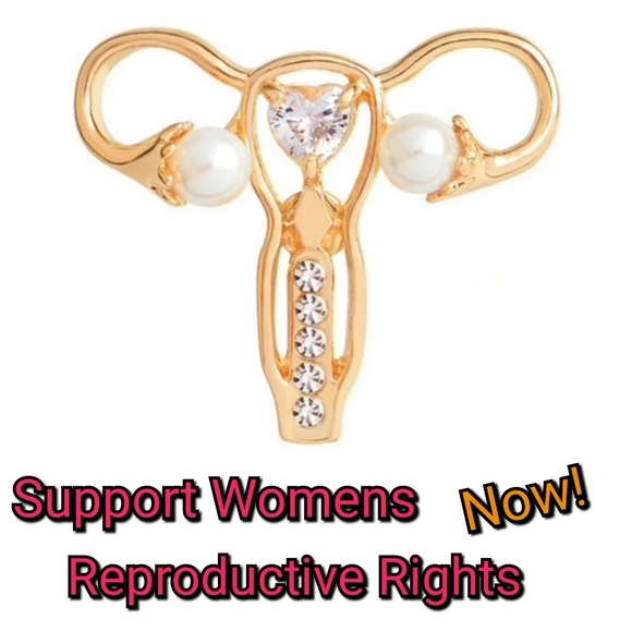 Jewelry | Cuterus Pin Gold Color Anatomical Uterusvagina Pin Pearllike Crystal Accents | Poshmark
